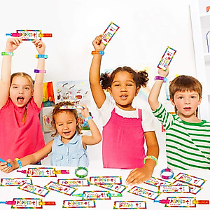 DAZONGE 24 Packs Valentines Day Gifts for Kids, POP It Bracelet Valentines Cards, Classroom Valentines, POP Fidget Toy Valentine’s Day Cards for Kids School Exchange Activity