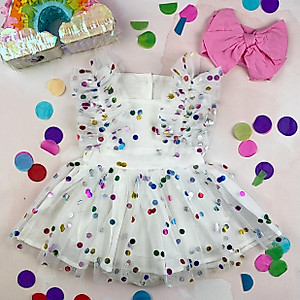 Baby Toddler Polka Dot Tulle Party Dress (as1, Age, 12_Months)