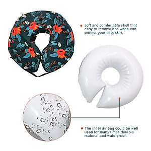 Purrrfect Life Protective Inflatable Collar for Dogs and Cats - Soft Pet Recovery Collar Does Not Block Vision, Prevents Pets from Touching Stitches, Wounds and Rashes (Floral, S)