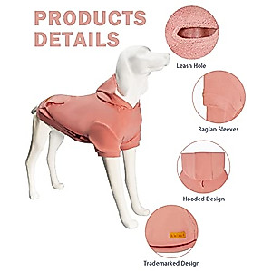 Kickred Basic Dog Hoodie Sweatshirts, Pet Clothes Hoodies, Granular Velvet, Sweater with Hat and Leash Hole, Soft Velvet Outfit Coat for Small Medium Large Dogs