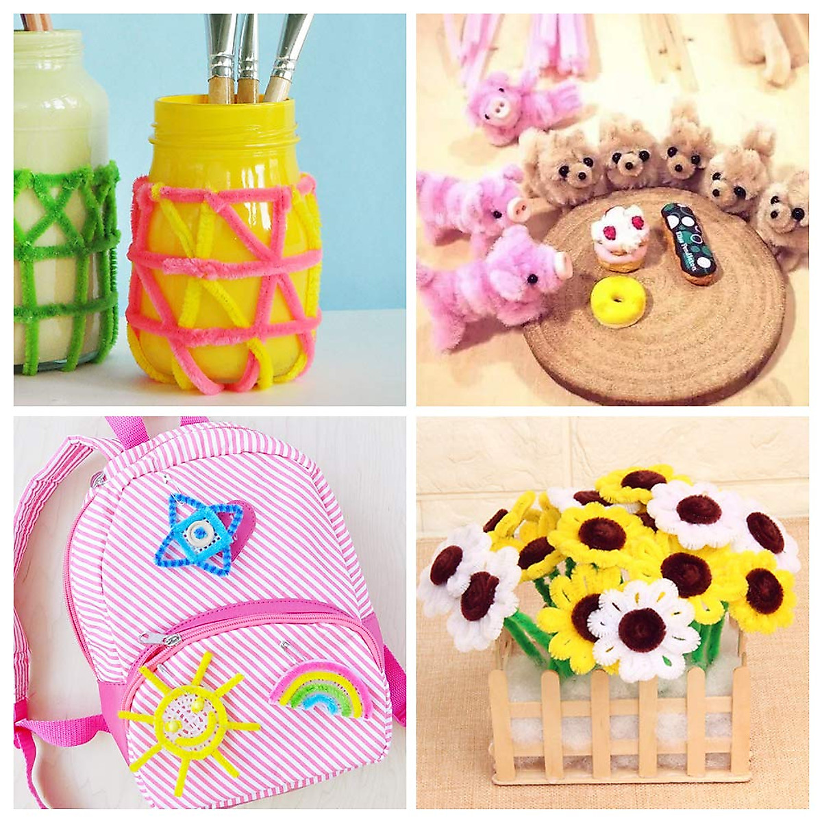 OnePine Pipe Cleaners 220 Pcs 22 Colors Chenille Stems for Arts and Crafts DIY Handmade Decoration (6 mm x 12 Inch)