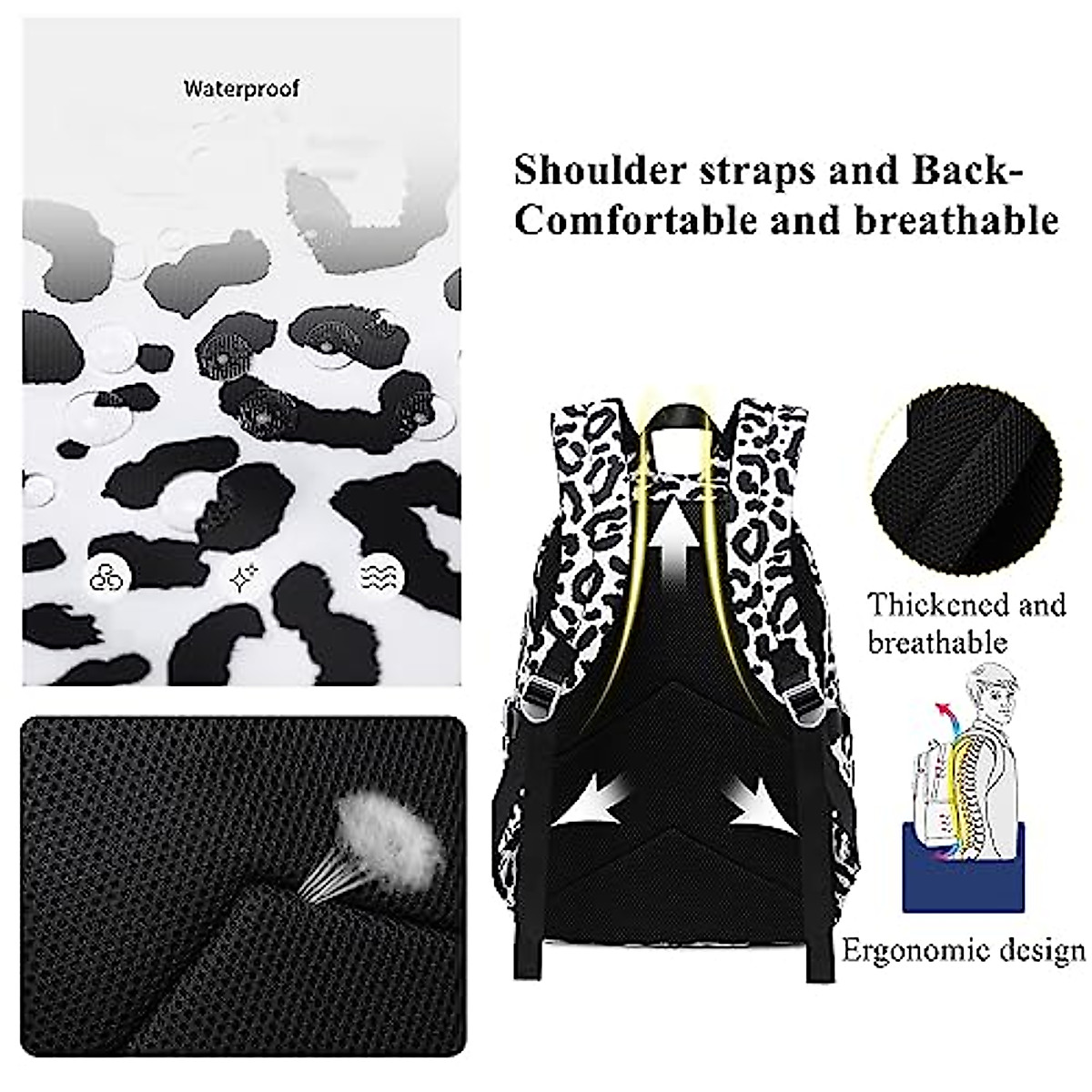 Armbq Cheetah Print Kids Backpack Set Girls Lightweight Bookbag for Elementary Leopard Children School Bag With Lunch Box