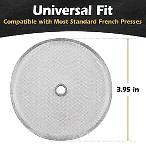 Gold Lion Gear French Press Replacement Filter (2pack) - Includes Metal Center Ring - Universal 8Cup Stainless Steel Reusable Filter