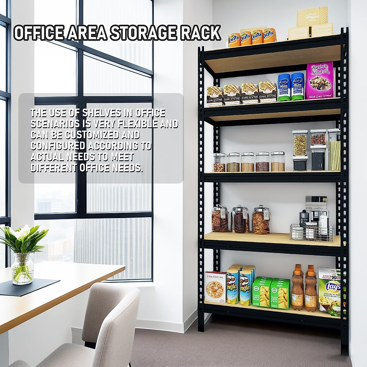 CFTEL Storage Shelves, 2000LBS Garage Shelving, 72"H x 35.5"W x 15.8"D Heavy Duty Metal Shelves, 5 Tier Shelving Units for Garage Shelves Adjustable Garage Shelves and Storage for Closet Pantry Shelf