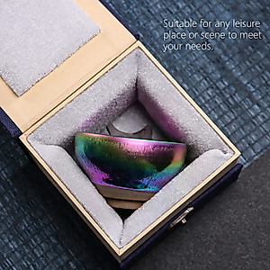 Alvinlite Ceramic Cup, Jianzhan Tea Set Chinese Tenmokus Tea Cup Porcelain Tea Bowl Handmade Fancy Glaze Kungfu Tea Cup Traditional Collection Cup Mug for Home Decoration Gift