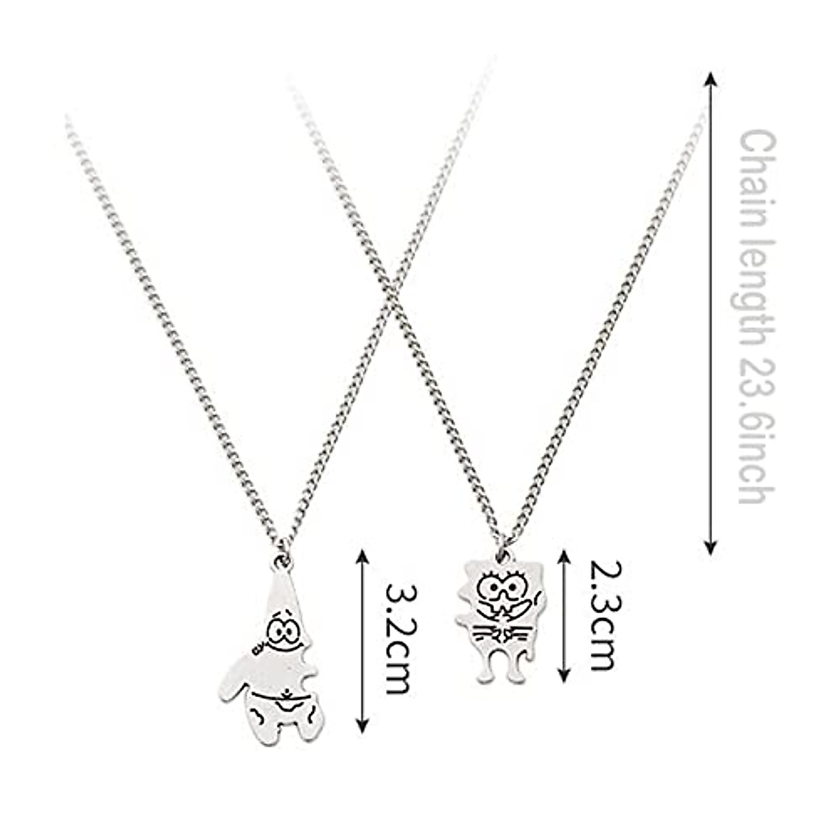 2Pcs Metal Matching Puzzle Pendant Necklace - BFF Best Friend Friendship Bestie Memorial Jewelry Funny Creative Gift-necklace