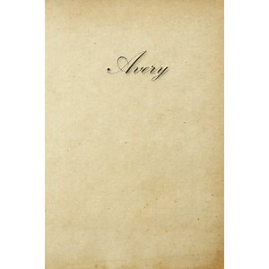 Avery: 100 Pages 6x9 Inches Unruled Cream Page Eye Care Classic Design Journal with Lettering Name, Journal Composition Notebook