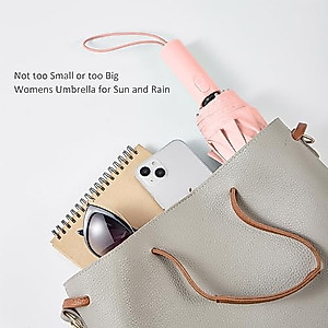 BAODINI Umberlla for Rain and Sun Protection-UV Block Windproof Compact Medium Umbrella for Car, Backpack