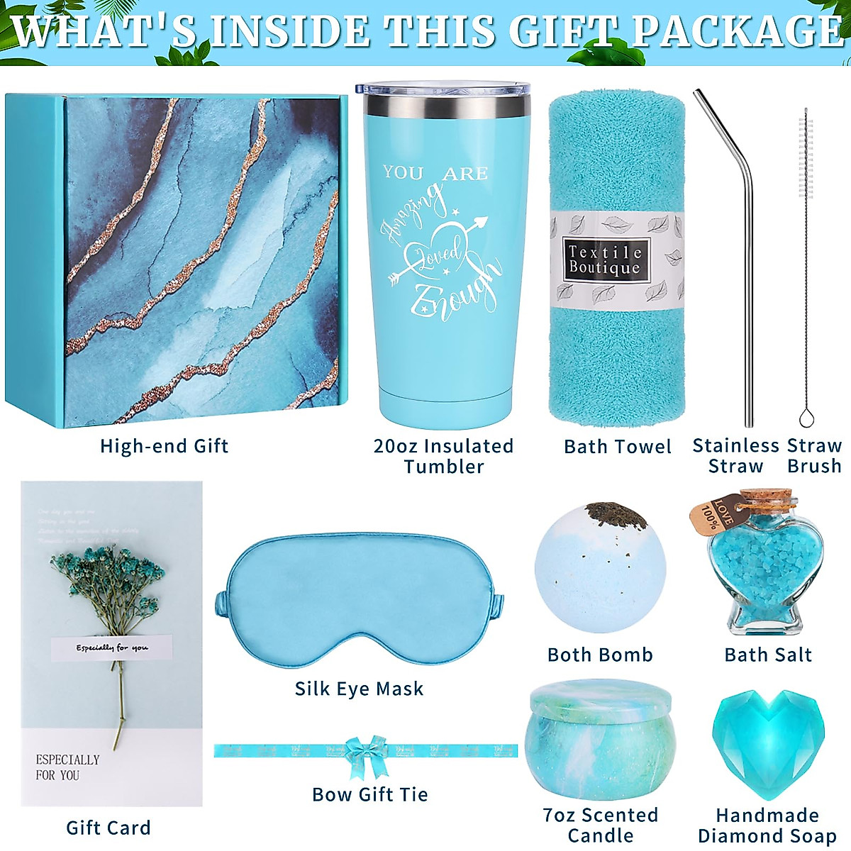 Get Well Gifts For Women After Surgery -12 PCS Self Care Gifts for Women, Care Package Get Well Soon Gift Basket- Sympathy Gifts, Birthday Gifts for Women Tumbler Blanket Candle Relaxing Spa Gifts