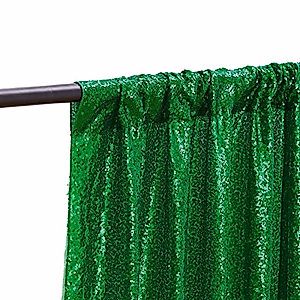 Green Sequin Backdrop Curtains 2 Panels 2FTx8FT Christmas Party Backdrop Glitter Birthday Bridal Wedding Curtains Sparkle Photo Backdrop