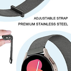 Meliya Metal Band Compatible with Samsung Galaxy Watch 7 Band 40mm 44mm, Galaxy Watch FE Bands 40mm, 20mm Stainless Steel Replacement Strap for Galaxy Watch 7 Band Women Men (Graphite)