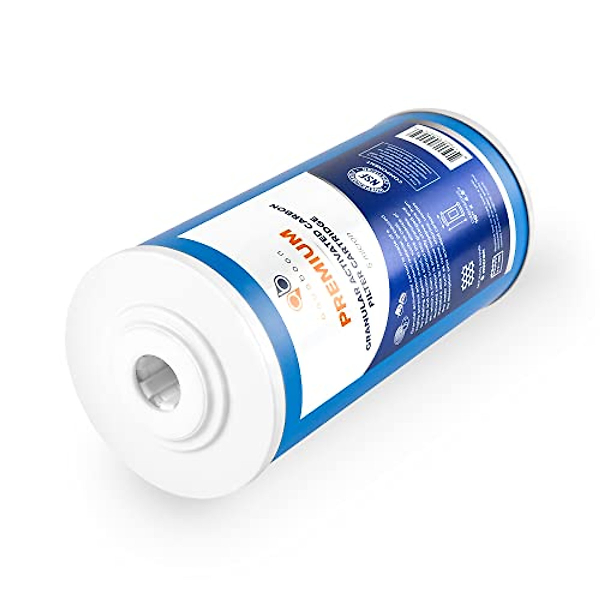 Aquaboon Premium 5 Micron 10" x 4.5" Whole House Coconut Shell Granular Activated Carbon (GAC) Water Filter Replacement Cartridge, 2 Pack