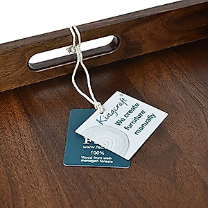 KINGCRAFT 28 x 15 inches Extra Large Wood Trays for Ottoman with Handles FSC Natural Handmade Black Walnut Serving Tray Vintage Decorative Platters for Oversized Ottoman Kitchen