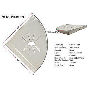 Tenedos Resin Bathroom Corner Shower Shelf Tile Flatback Wall Mounted (Cream)