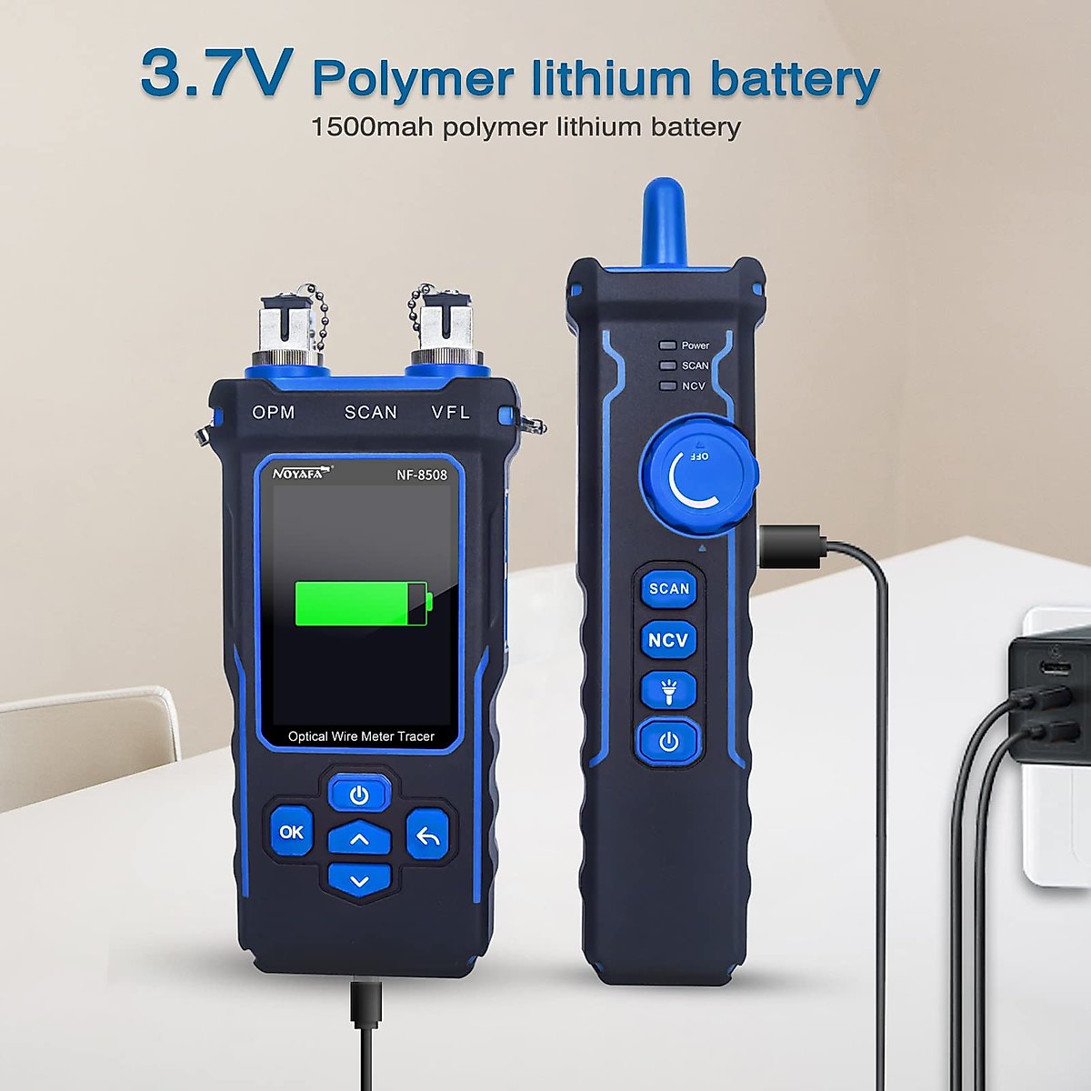 NOYAFA Network Cable Tester with Optical Power Meter VFL, CAT5 CAT6 Cable Toner Ethernet Cable Tester, RJ11 RJ45 Network Tester for Telephone, Ethernet, Video, PoE Tester Wire Tracer Fiber Tester