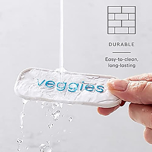 YouCopia, 10-Piece Set ReStickable 3D Fridge Labels, Reusable Nano-Suction, White