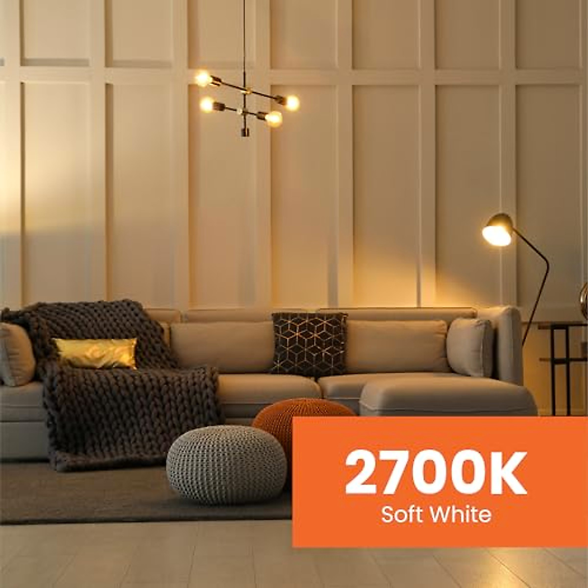 Feit Electric LED Clear A19 Medium Base Light Bulb - 40W Equivalent - 15 Year Life - 450 Lumen - 2700K Soft White - Dimmable | 4-Pack