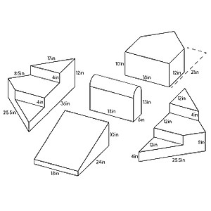 Factory Direct Partners 13383 SoftScape Step Up and Slide Corner Climber, Indoor Active Play Structure for Toddlers and Preschoolers (4-Piece) - Contemporary