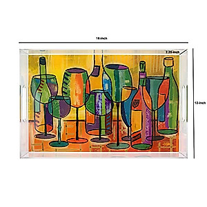 UpNUpCo Clear Tray Trays for Coffee Table Coffee Tray Decorative Tray Plastic Tray Acrylic Trays for Organizing Acrylic Serving Tray Rectangular Tray for Ottoman Tray Clear Table 12"x18.1"x2.2" 4mm