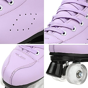 Womens Roller Skates Classic High-top Double-Row Leather Adult Roller Skates Outdoor Four Wheel Double Skates for Girls Unisex 39=US:7.5