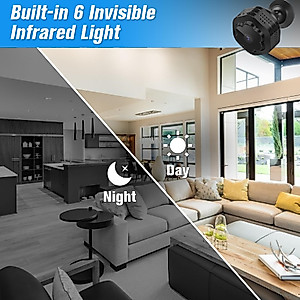 Anlork WiFi Hidden Camera Mini Wireless Portable Nanny Cam,1080P HD Small Indoor Security Cameras with Night Vision Motion Detection Alert for Phone APP, Little Cam for Home