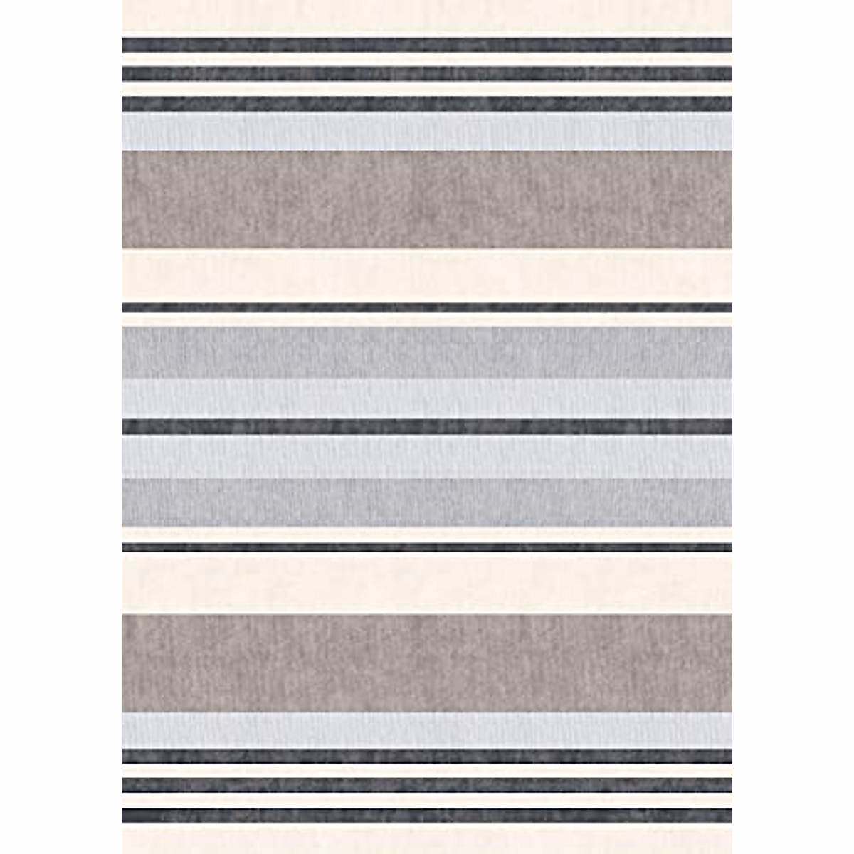 Studio M Floor Flair Broad Stripes - Cape Neutral Grey - 5 x 7 Ft Decorative Vinyl Rug - Non-Slip, Waterproof Floor Mat - Easy to Clean, Ultra Low Profile - Printed in The USA