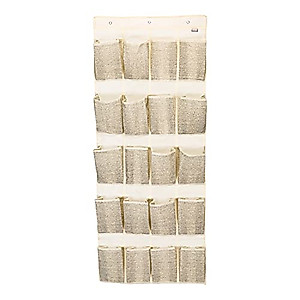 Simplify Over the door 20 pocket shoe organizer in Faux Jute