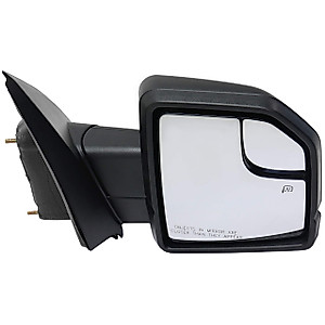 Kool Vue Right Power Heated Mirrors for Ford F-150 2015-2018 Manual Fold With Signal Light, Spotter Glass & Puddle Lamp; Without Memory & Auto-Dimming Textured Standard Cab, Up To 02/26/18
