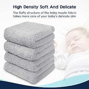 EASTARTIST Burp Cloths for Baby -20" by 10" Ultra Absorbent Burp Cloth, Hand Washcloths,Newborn Towel - Milk Spit Up Rags Burp Cloths for Unisex,Boy, Girl-Burp Cloths Set(Grey,8 Pack)