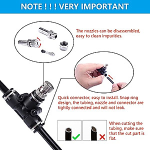Cairondin Misters for Outside Patio, 26FT DIY Outdoor Misting Cooling System for Garden Backyard Umbrella Trampoline, 7 Metal Mist Nozzles, a 3/4" Brass Adapter