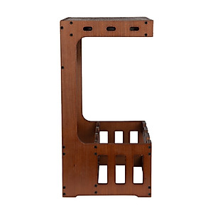 Mind Reader Floating Wooden Decor, 6 Bottle Stand, Stem Glass Organizer-Brown Wine Rack, 20" x 13" x 10"