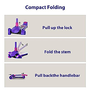 MooguUeer Kids Electric Scooter Foldable 3 Wheel Scooter for Kids Ages 3-8 with Knee Pads, Thumb Accelerator, Lean-to Steer, Flashing Wheels, 5 MPH Safe Speed, Best Gift for Children (Green)