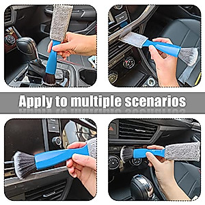 2PCS Double Ended Portable Cleaning Brush, Car Cleaning Brushes, Air Conditioner air Outlet Cleaning Brush, Auto Interior Detailing Brushes, Soft Bristles Brush