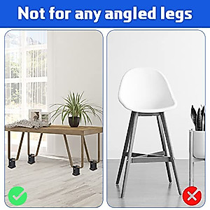 Twakashic Table Bed Risers 3''with Adjustable Screw Clamp, Heavy Duty Desk Bed Furniture Risers, Fit for Furniture Thickness 0-1.5'', Supports 5000 lbs(Black, 4 Pack)