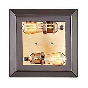 Home Decorators Collection HD-1550-I 2-Light Matte Black Frame Flushmount Lights