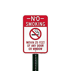 SmartSign - K-9862-EG-12x18 “No Smoking Within 25 Feet of Any Door or Window” Sign | 12" x 18" 3M Engineer Grade Reflective Aluminum
