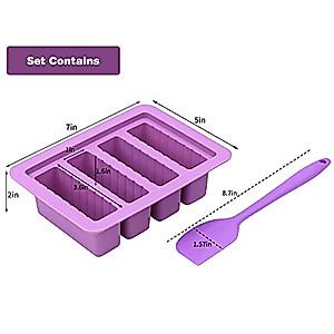 Silicone Butter Mold, Butter Molds Tray with Lid,Large Butter Maker with Food Grade Silicone Spatulas,Rectangle Container for Brownies,Homemade Butter,Herbed,Garlic Butter