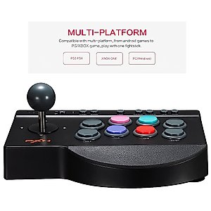 PXN Arcade Fight Stick, 0082 Wired Fighting Joystick, USB Fightstick Game Controller for PS3/ PS4/ Xbox One/Switch/Windows PC