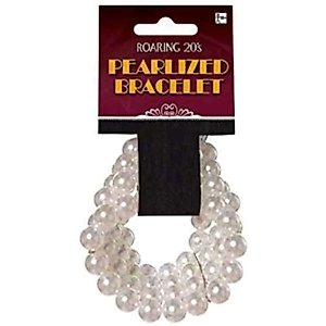 Amscan Womens Cuff,Retro Roaring 20s Pearl Bracelet | White 1 Pc., White, 40 Pieces US