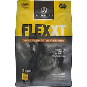 Majesty's Flex XT Wafers - Superior Horse / Equine Joint Support With Increased Supplement Levels - Glucosamine, MSM, Yucca, Vitamin C - 30 Count (1 Month Supply)
