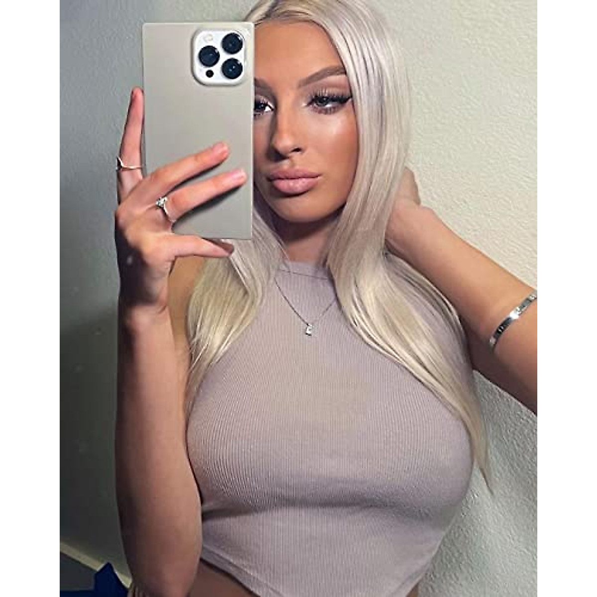 COCOMII Square Case Compatible with iPhone 13 Pro Max - Silicone, Slim, Matte, Soft Touch, Microfiber Lining, Fingerprint Resistant, Anti-Scratch, Shockproof (Antique White)