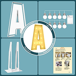 YOSWPP 4FT Large Marquee Light Up Letters Numbers Giant Mosaic Balloon Frame,Wedding Anniversary Baby Shower Gender Reveal Decorations (B, 4FT)
