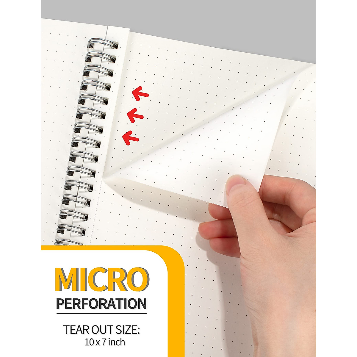 SUNEE Spiral Dotted Notebooks - B5 Spiral Bullet Journals, 120gsm Thick Dotted Paper, 3 Pack Dot Grid Notebook for Women, School, Office, 80 Sheets, 7.6" x 10", Blue, Pink, Transparent