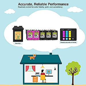 Cartlee Remanufactured Ink Cartridge Replacement for HP 64 XL 64XL for Envy Photo 6252 6255 6258 7120 7155 7158 7164 7800 7855 7858 7864 Inkjet Printers Combo Pack (3 Black, 2 Tri-Color)