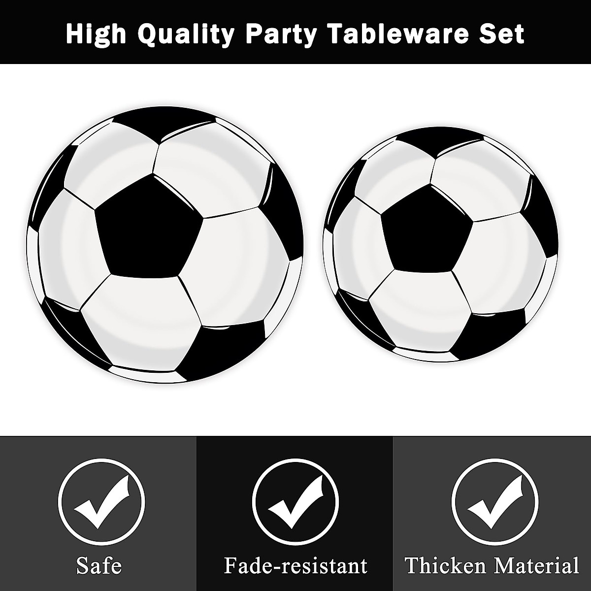 BQK 96 Pcs Soccer Plates and Napkins Party Supplies Soccer Paper Plates Soccer Birthday Party Decorations Soccer Party Favors Soccer Themed Birthday Party Supplies