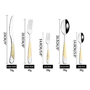 16 Pieces Rose Gold Dinnerware Set Fork Spoon Knife Cutlery Set Stainless Steel Cutlery Complete Gold Tableware Sets