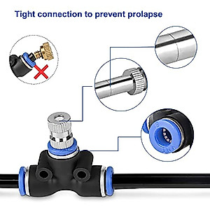 AOZBZ Misting Cooling System, 16.4FT (5M) Misting Line+5 Mist Nozzles & Brass Adapter Outdoor Misting System for Garden Patio Trampoline Greenhouse Umbrella