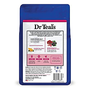 Dr Teal's Pure Epsom Salt, Pomegranate & Black Currant, 3 lbs (Packaging May Vary)