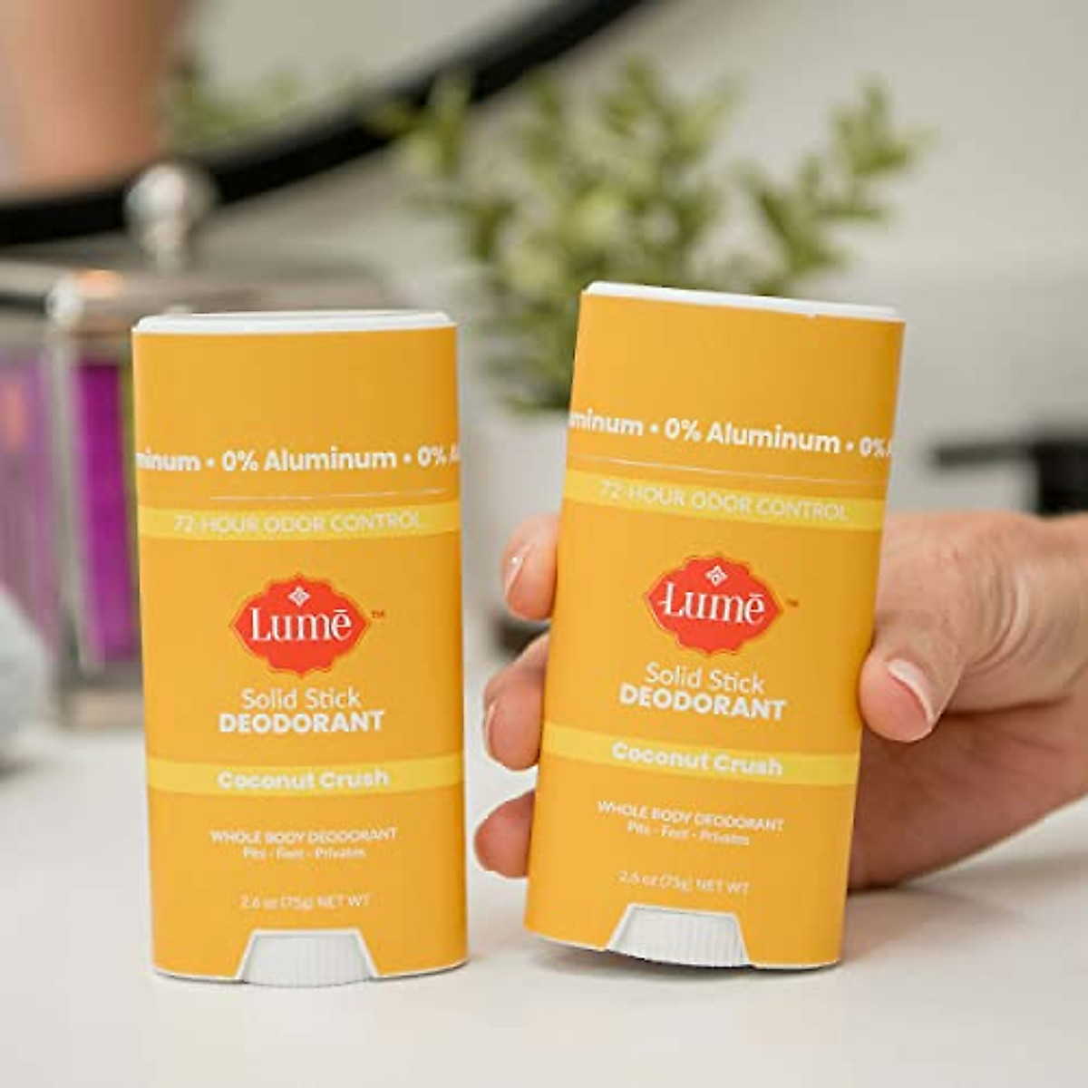 Lume Solid Deodorant Stick - Whole Body Deodorant - Aluminum-Free, Baking Soda-Free, Hypoallergenic, Safe For Sensitive Skin - 2.6 Ounce Solid Stick (Coconut Crush)