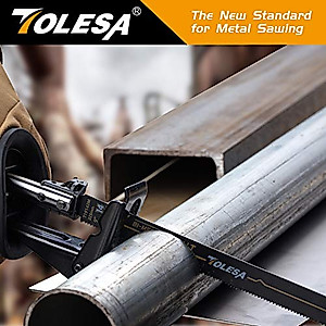 TOLESA Heavy Metal Cutting Reciprocating Saw Blades 9 Inch 14TPI Sawzall Blades for Metal Pipe, Sheet Metal, Rebar, Bi-Metal Sabre Saw Blades Better Wear Resistance for Metal Cutting 5 Pack